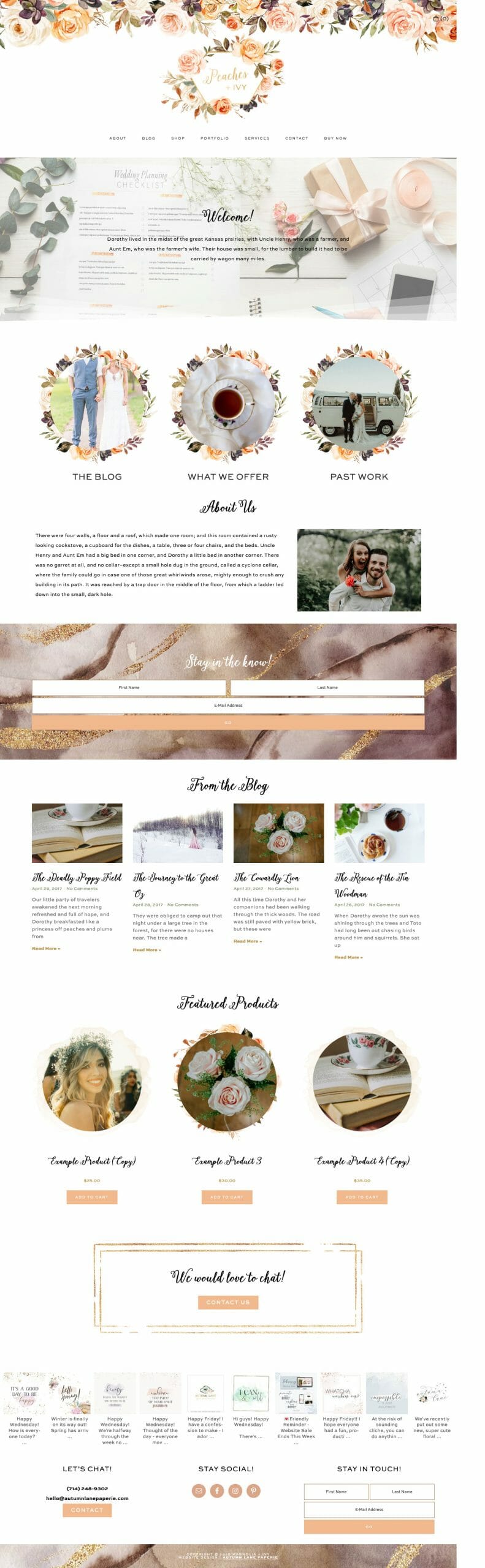 Peaches + Ivy | Premade Website | Autumn Lane Websites